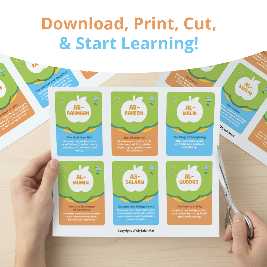 Free Download: 99 Names of Allah Flashcards | Learn all 99 Names of Al ...